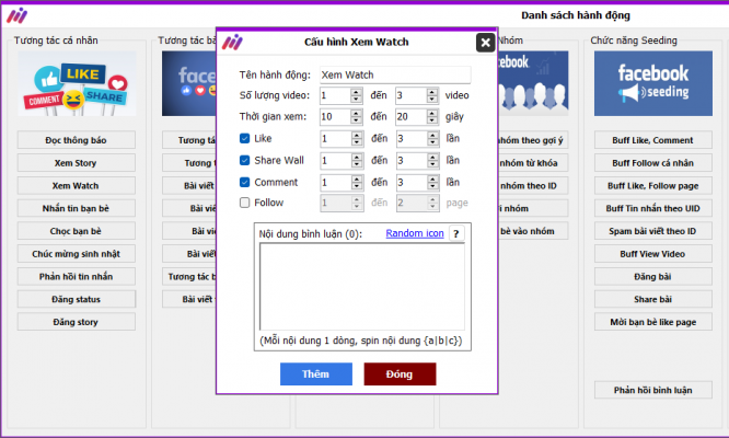 Tool Nuôi Nick Facebook MaxCare - MIN SOFTWARE