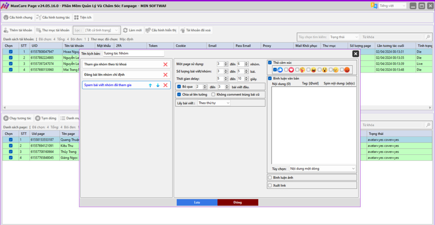 MaxCare Page - Phần Mềm Quản Lí Fanpage Facebook Hàng Loạt Tự Động ...